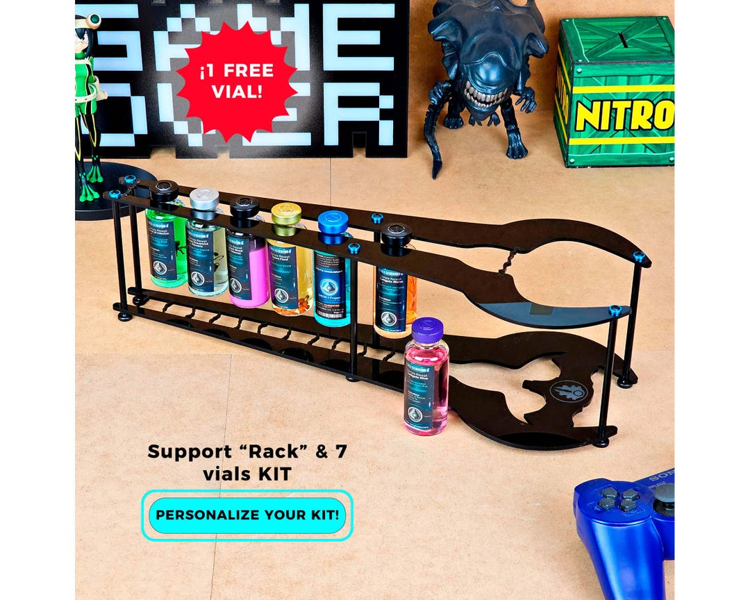 Halo Parasite Vials Black Rack With 7 Vials Included KIT Collection - Etsy