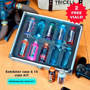 Resident Evil Virus Display Case With LED Lights and 10 Vials Included ...