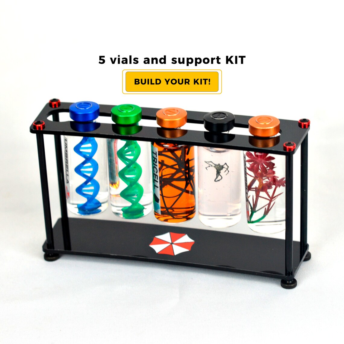 Resident Evil Virus Black Rack With 5 Vials Included KIT Collection - Etsy