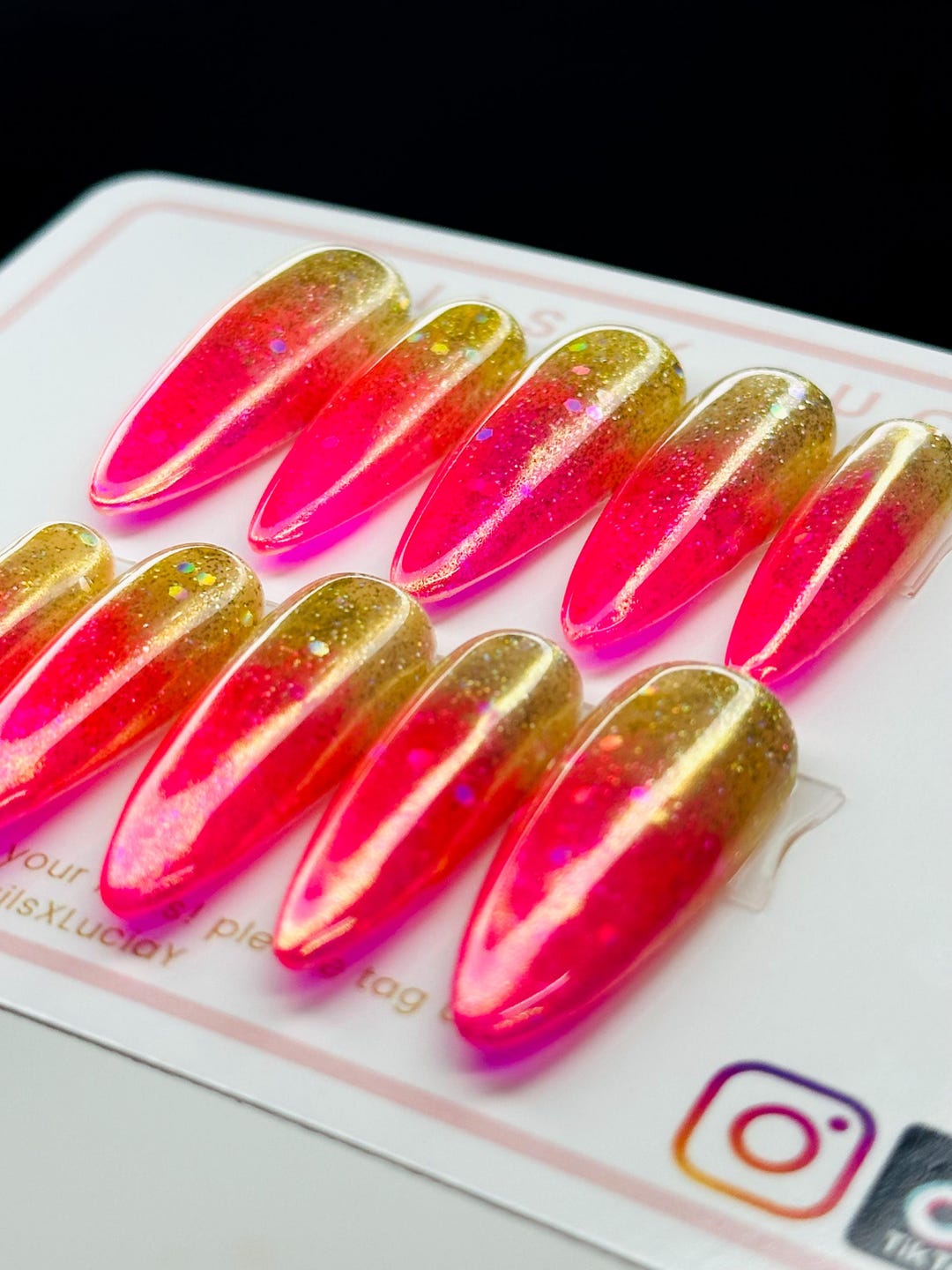 Ombre Chrome Nails || Artisan Made Luxury Press on Nails , Apres Gel X ...