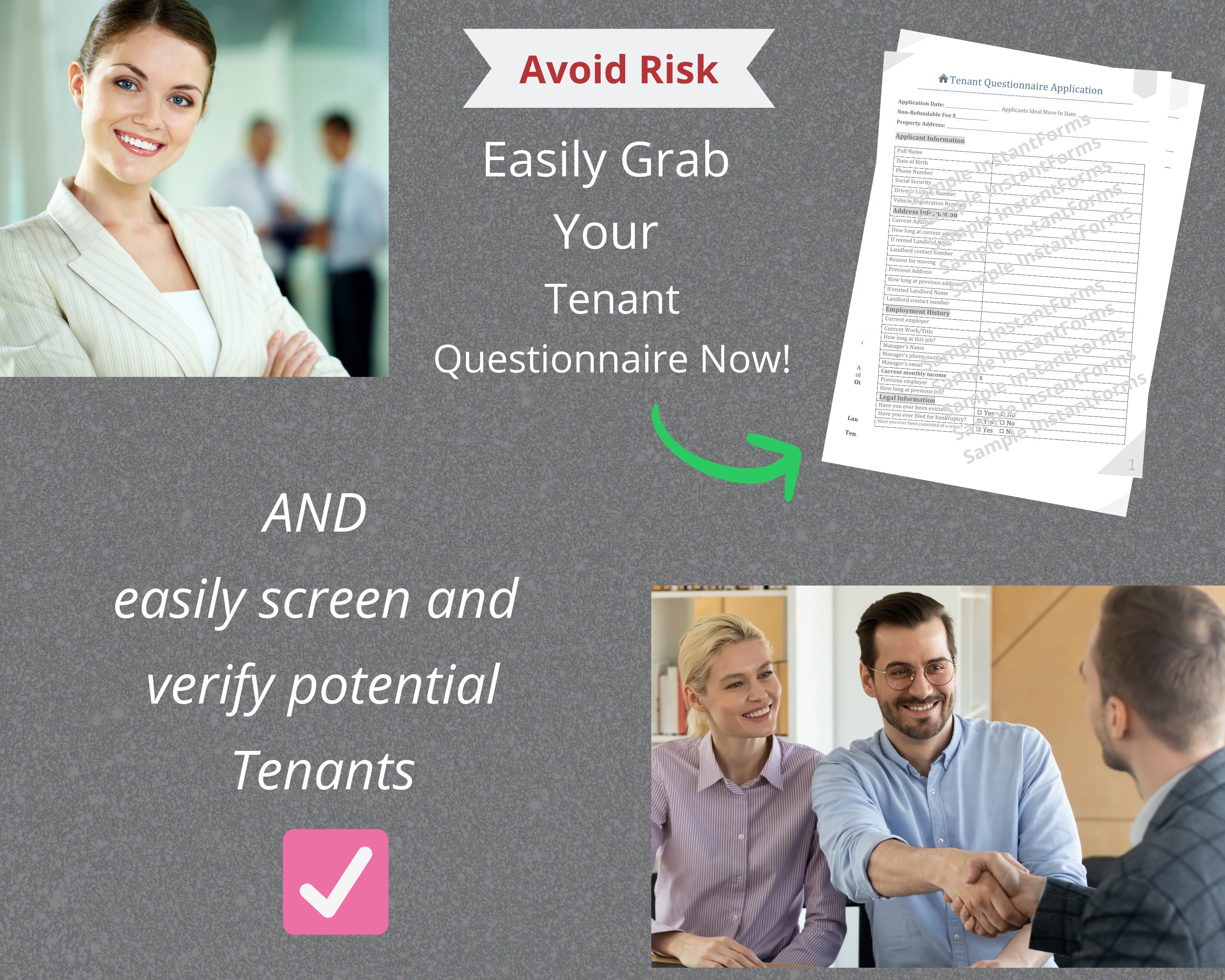 Tenant Questionnaire, Tenant Application, Rental Application, Tenant ...
