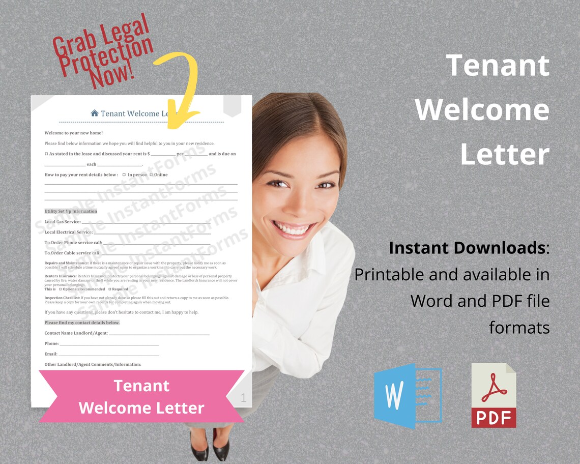 Tenant Welcome Letter, Welcome Letter From Landlord, Property ...