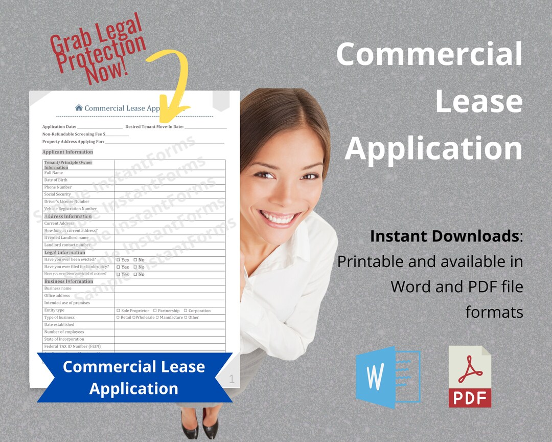 Commercial Rental Application, Commercial Application Form Pdf ...