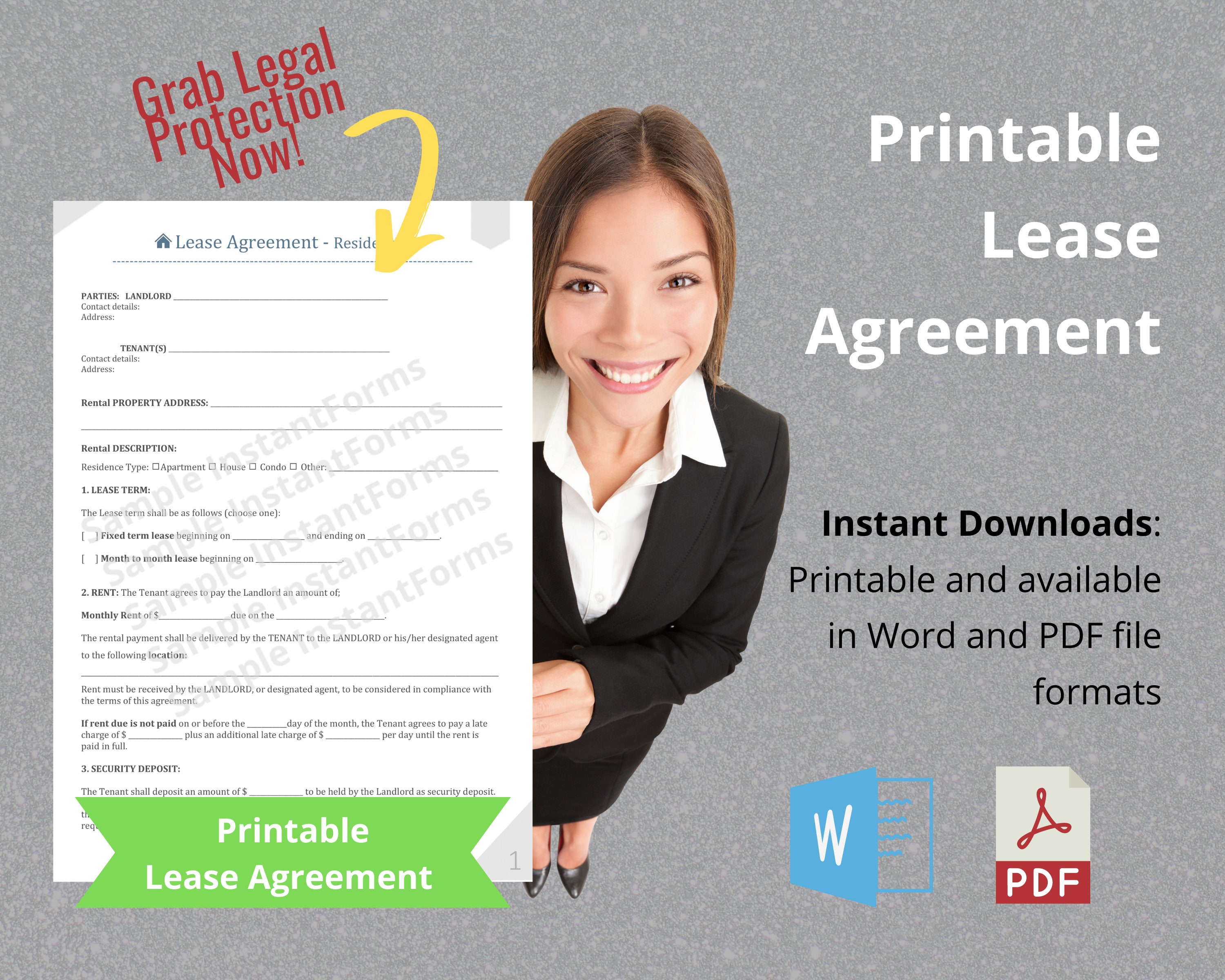 Printable Residential Lease Agreement, Printable Home Lease Agreement ...