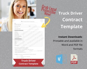 Truck Driver Employment Contract - Etsy