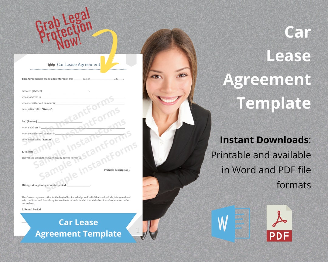 Printable Car Lease Agreement Pdf, Vehicle Lease Agreement Forms ...
