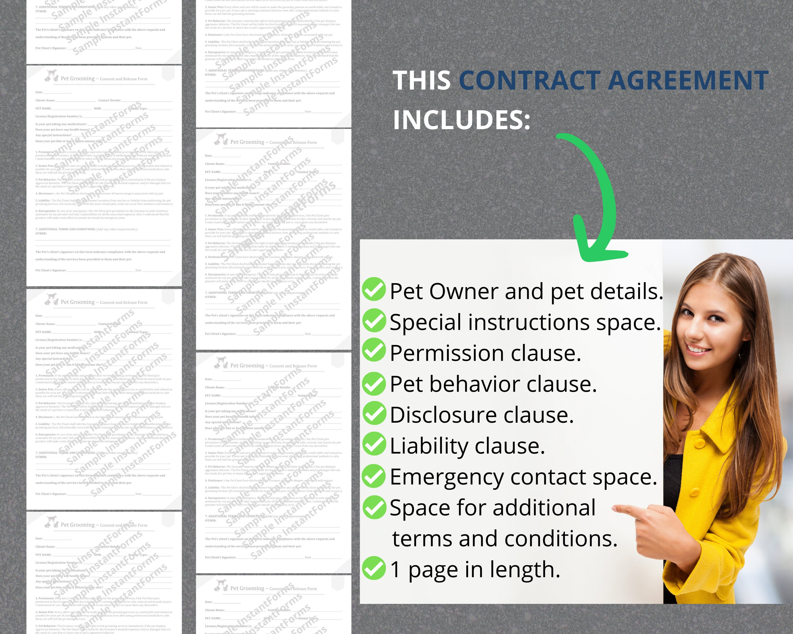 Pet Grooming Consent and Release Form, Pet Grooming Consent Form ...