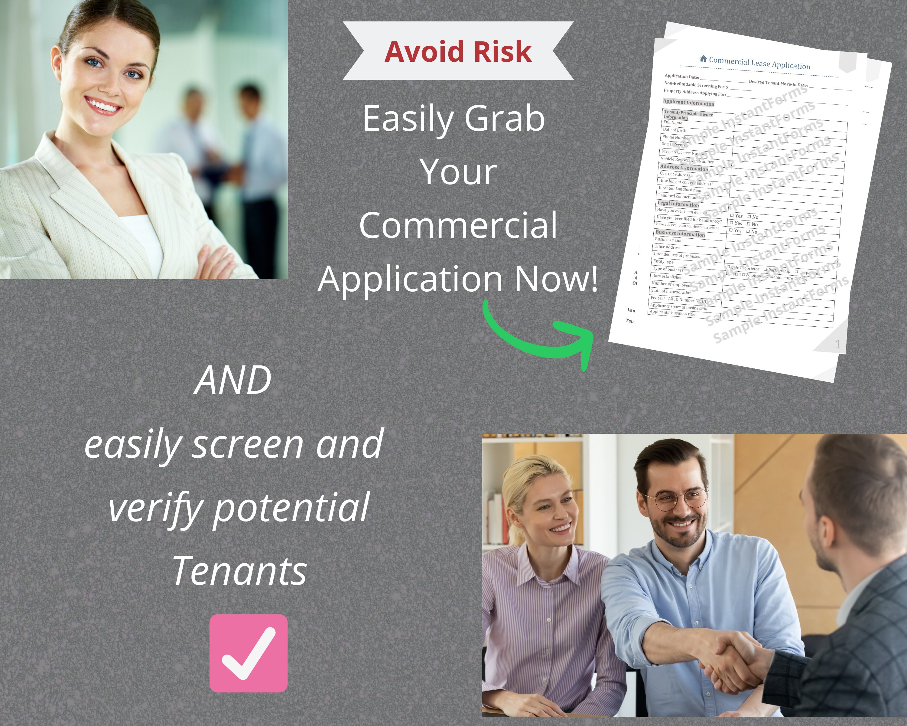 Commercial Rental Application Tenant Form PDF, Word, Printable, Download - Etsy