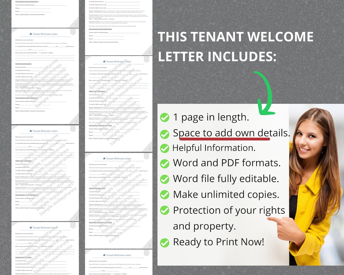 Tenant Welcome Letter, Welcome Letter From Landlord, Property ...