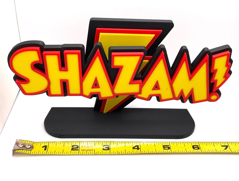 Vintage Shazam! 3D Printed Freestanding Logo - Etsy