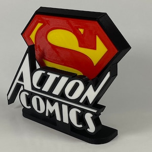 Action Comics 3D Printed Freestanding Logo - Etsy