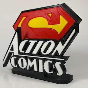 Action Comics 3D Printed Freestanding Logo - Etsy