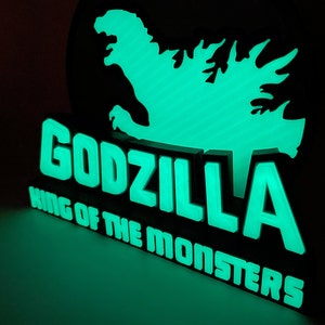 Godzilla (glow in the Dark) 3D Printed Logo - Etsy