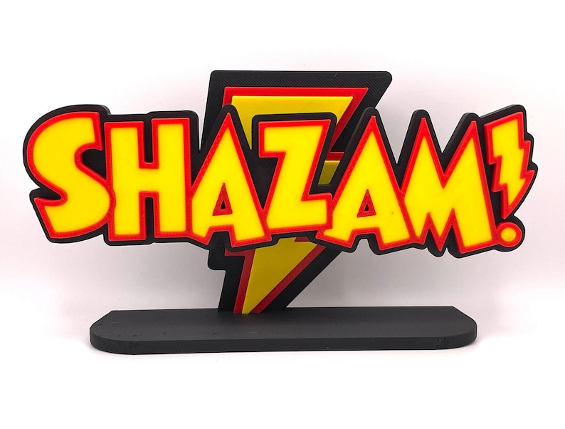 Vintage Shazam! 3D Printed Freestanding Logo - Etsy