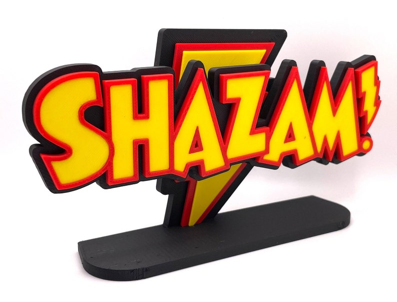 Vintage Shazam! 3D Printed Freestanding Logo - Etsy