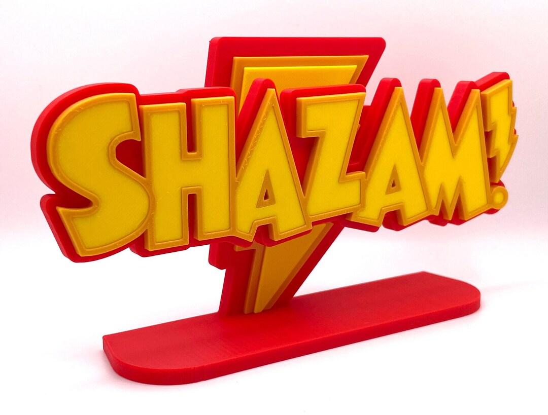 Vintage Shazam! 3D Printed Freestanding Logo - Etsy