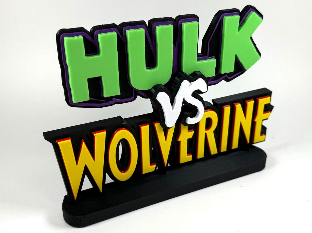 Hulk Vs Wolverine 3D Printed Freestanding Logo - Etsy