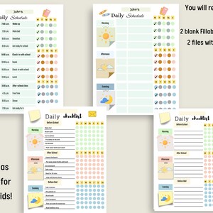 Morning & Evening Routine for Kids, Fillable Chore Chart, Routine ...