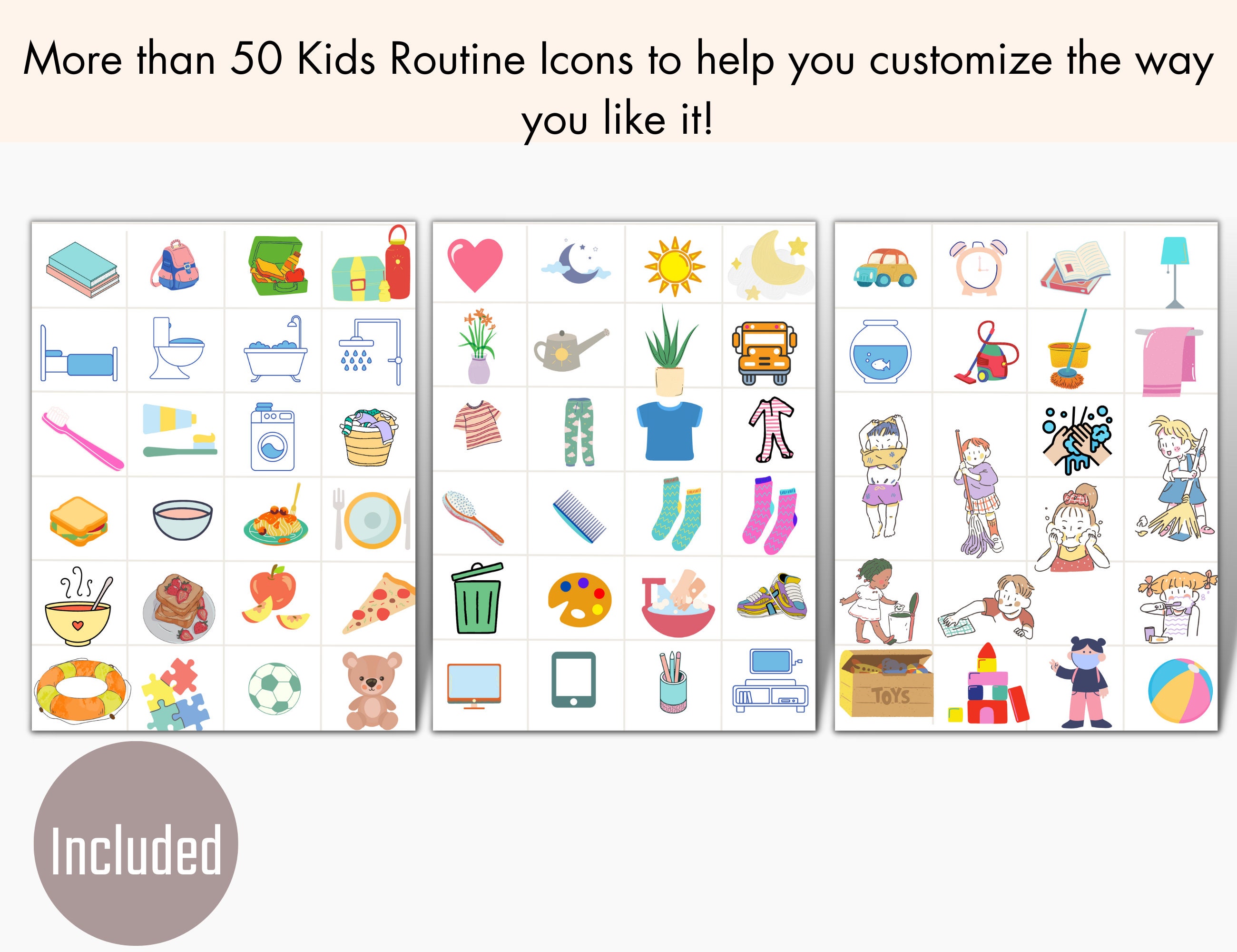 Kids Morning and Evening Routine Chart, Toddler Flip Routine Letter ...