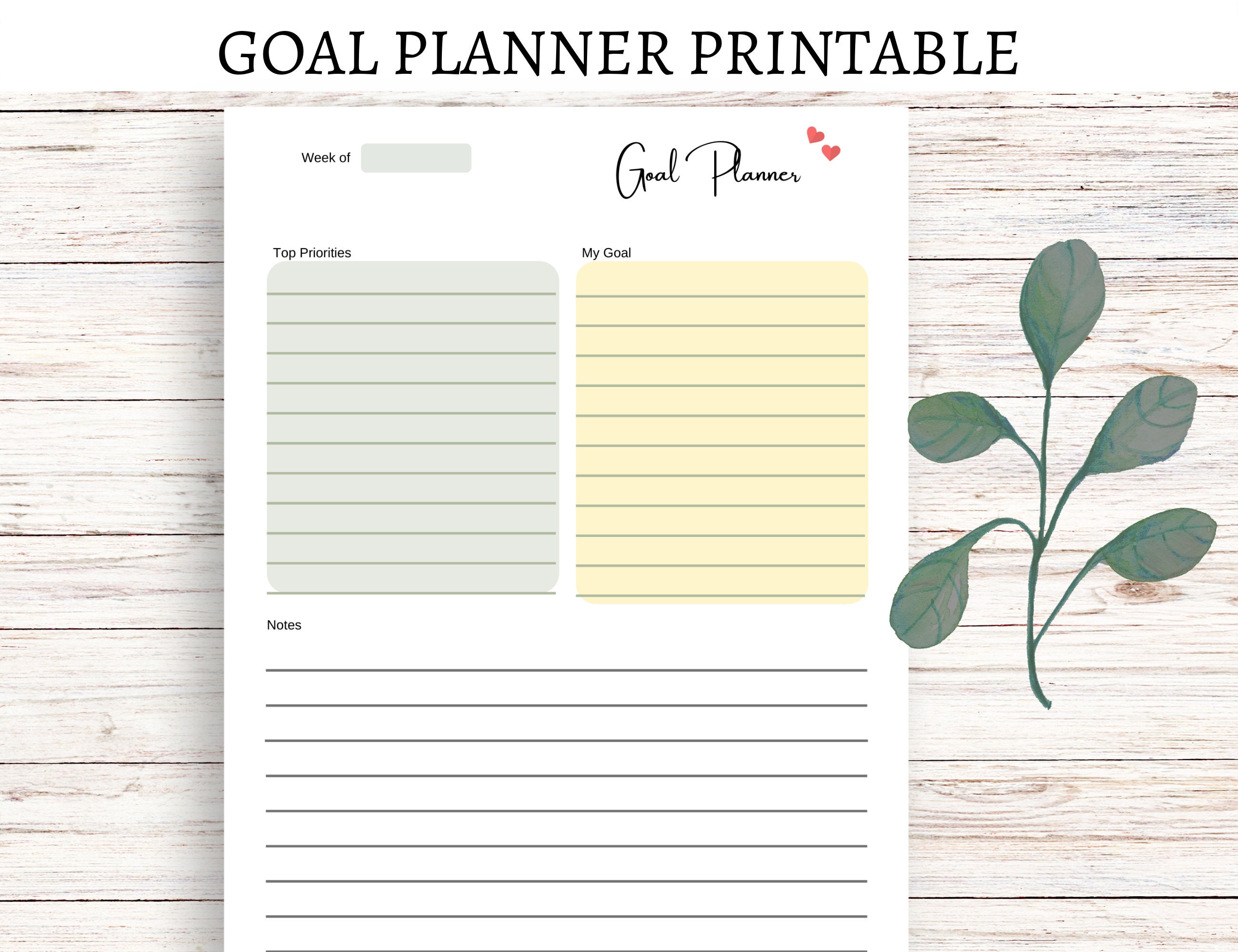 Goal Planner Printable, Planner Insert, Goal Insert, Instant Download ...
