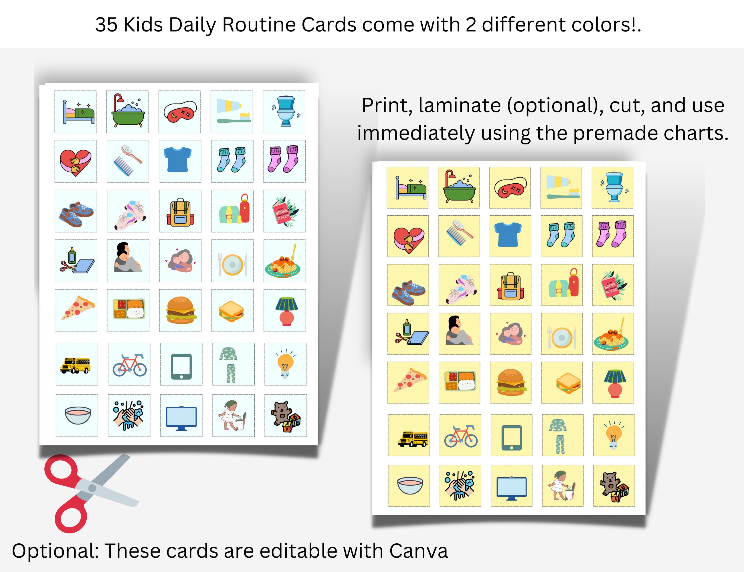 Tableaux et cartes de routine quotidienne pour enfants imprimables ...