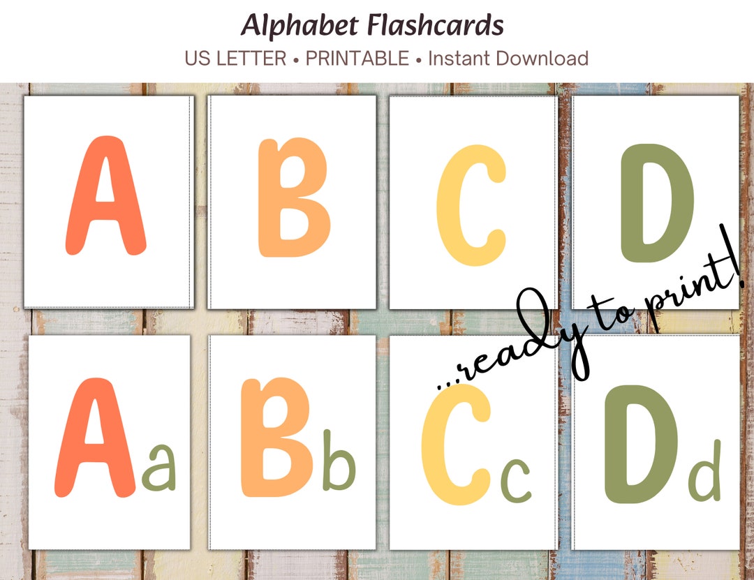 ABC Flashcards, Alphabet Printable, Preschool, Toddler and Kindergarten ...