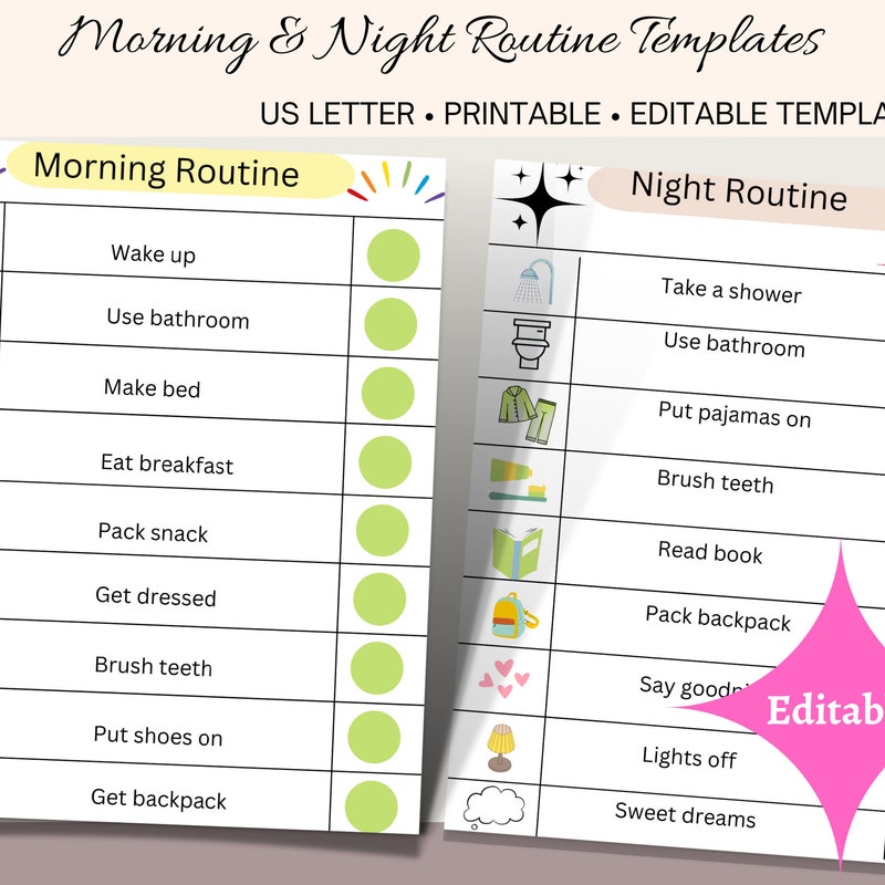 Routine Chart for Kids - Etsy