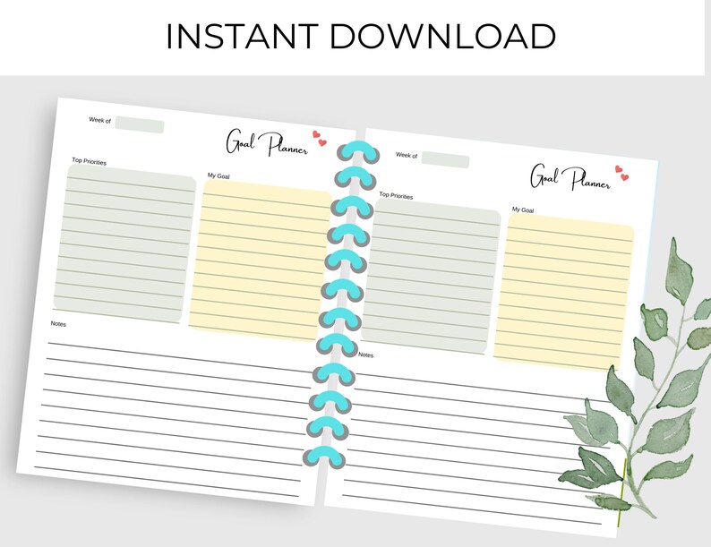 Goal Planner Printable, Planner Insert, Goal Insert, Instant Download ...