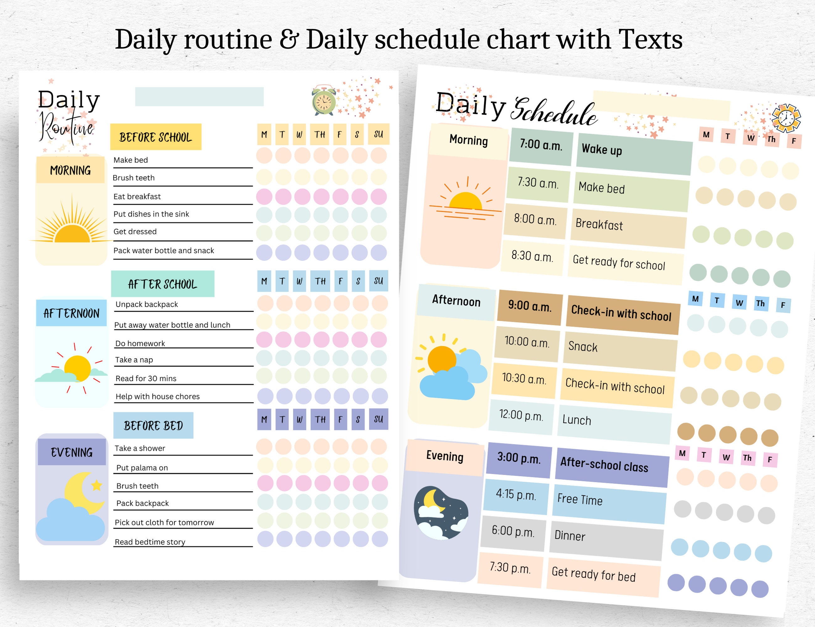Daily Routine Chart Printable, Fillable Chore Chart, Homeschool ...