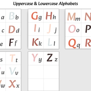 Neutral Alphabet Flashcards Printable, Preschool and Toddler Learning ...