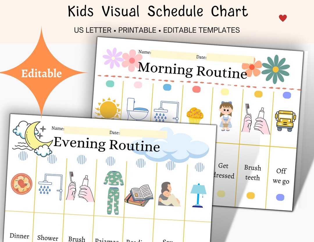Toddler Bedtime Flip Routine Chart, Kids Visual Planner, Checklist ...