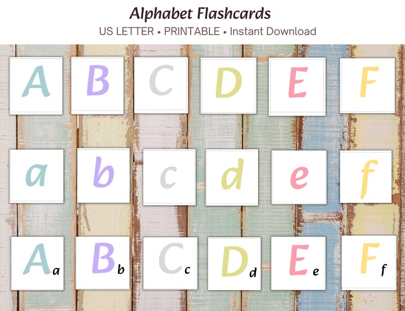 Tarjetas del alfabeto imprimibles, letras mayúsculas y minúsculas ...