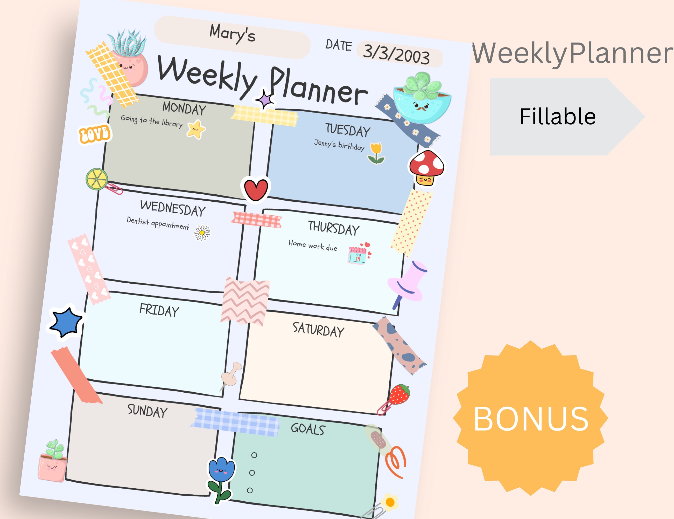 3 Daily Routine Charts for Kids, Fillable Schedule, Task Chart, Weekly ...