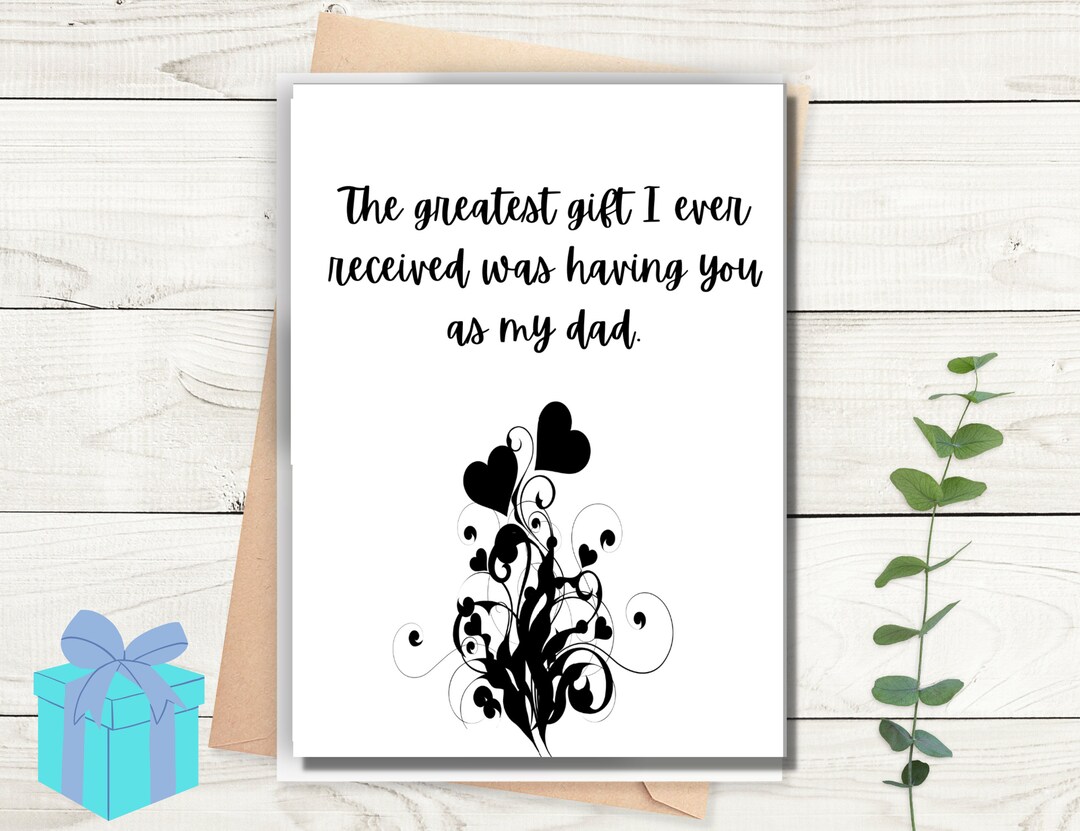 Father's Day Card Printable, Dad Appreciation, Dad Quote - US Letter ...