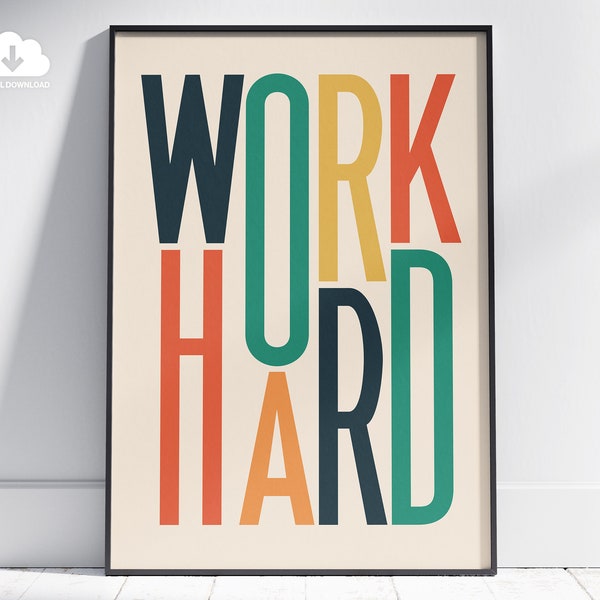 Work Hard Poster - Etsy