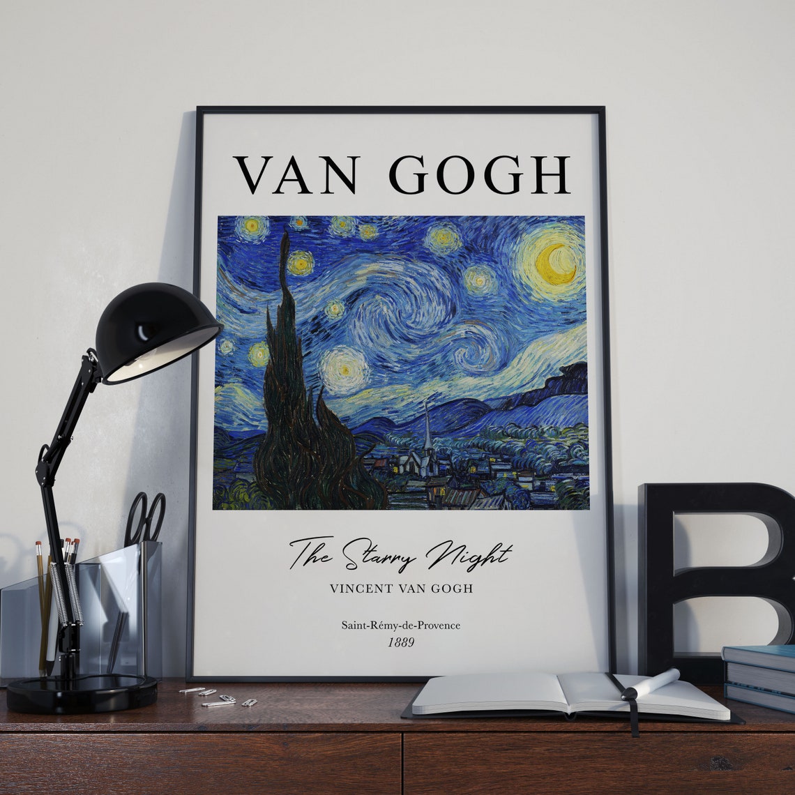 Vincent Van Gogh the Starry Night Redesigned Poster. Van Gogh - Etsy