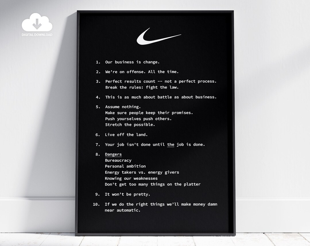 Principles of Nike Poster From the Movie Air. Phil Knight's Nike ...