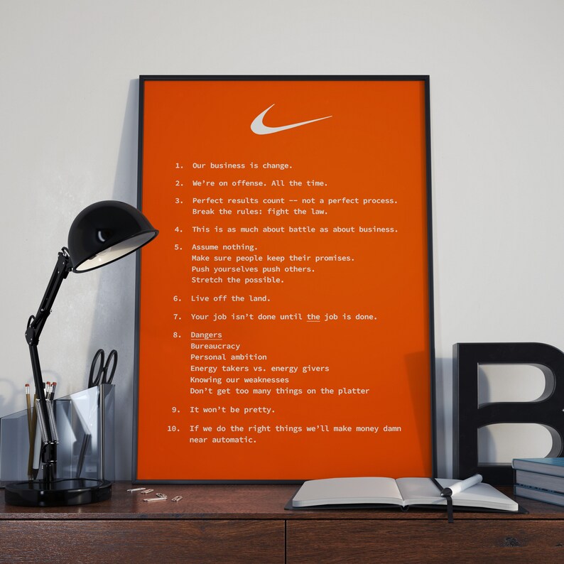 Principles of Nike Poster From the Movie Air. Phil Knight's Nike ...