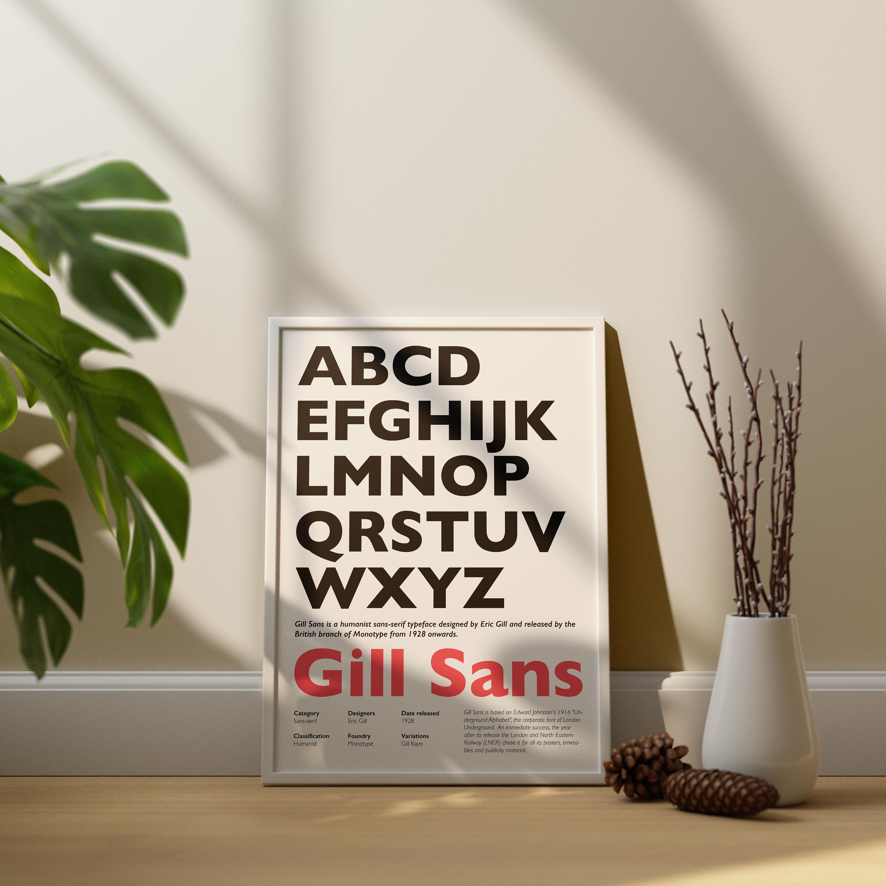 Gill Sans Font Poster. Gill Sans Poster. Typeface Poster. - Etsy