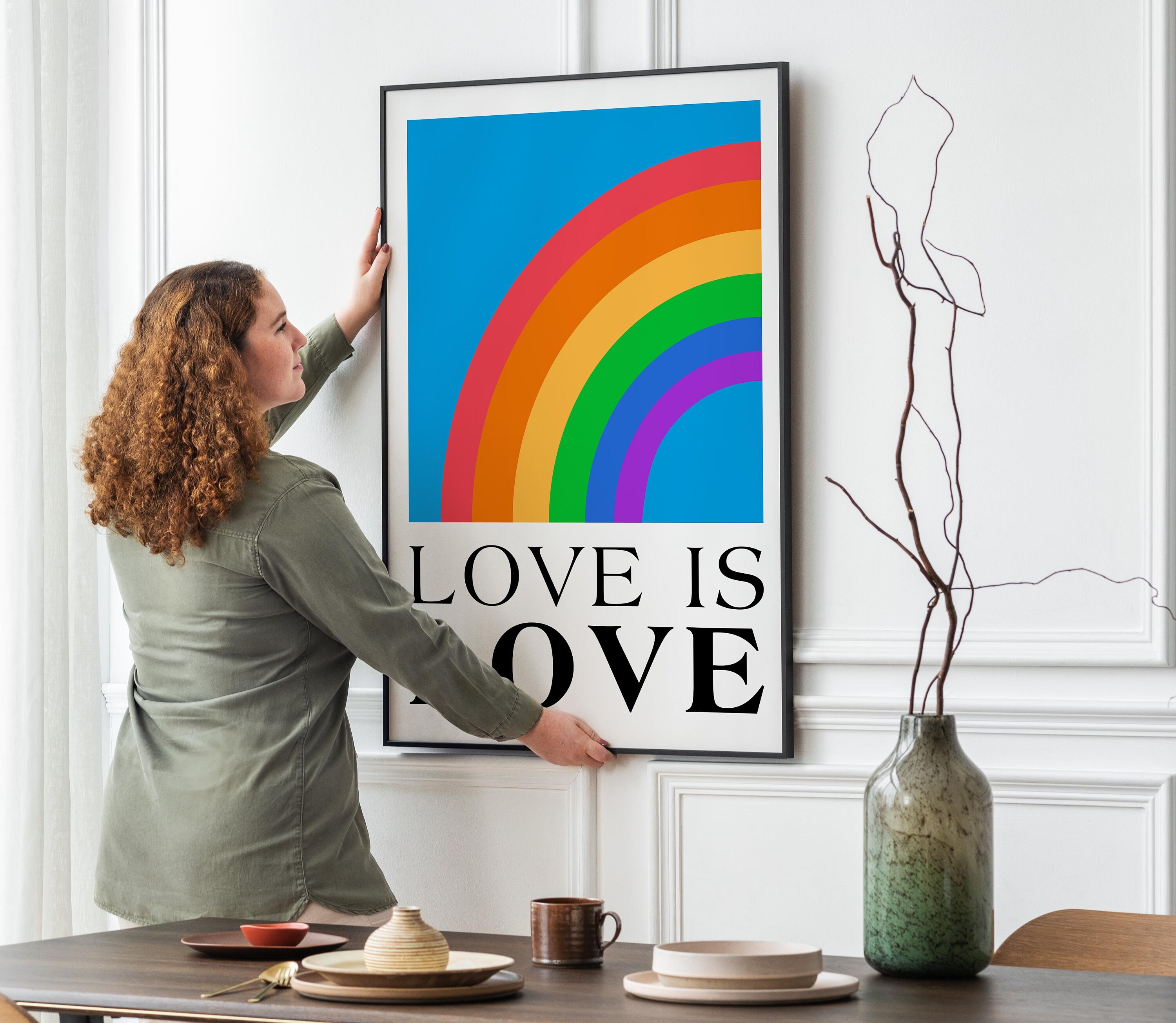 PRIDE Poster, Love is Love Poster, LGBTQ Poster, Pride Rainbow Poster ...