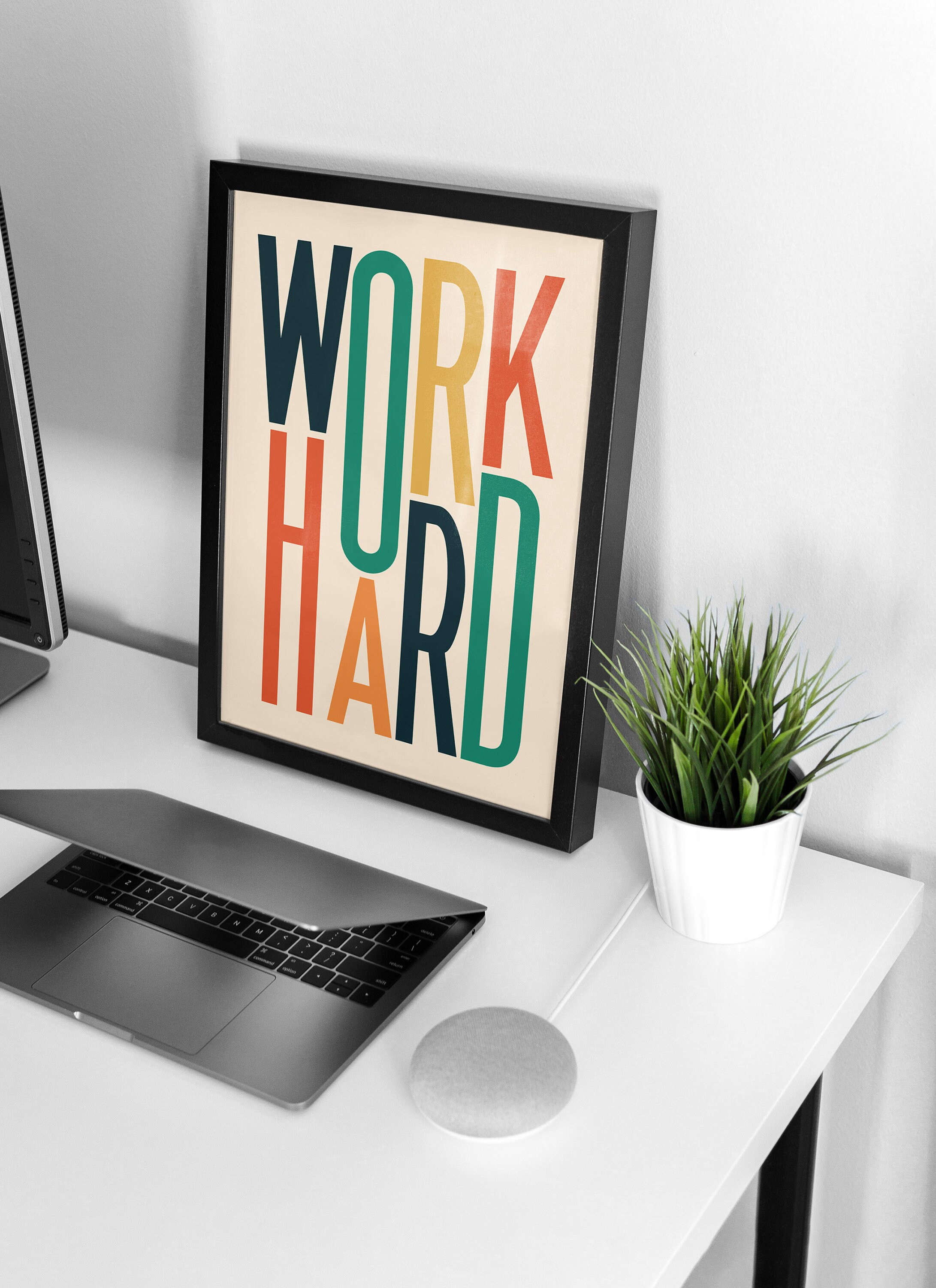 WORK HARD Poster. WORK Hard Art Typographic Poster. Work Hard Typeface ...