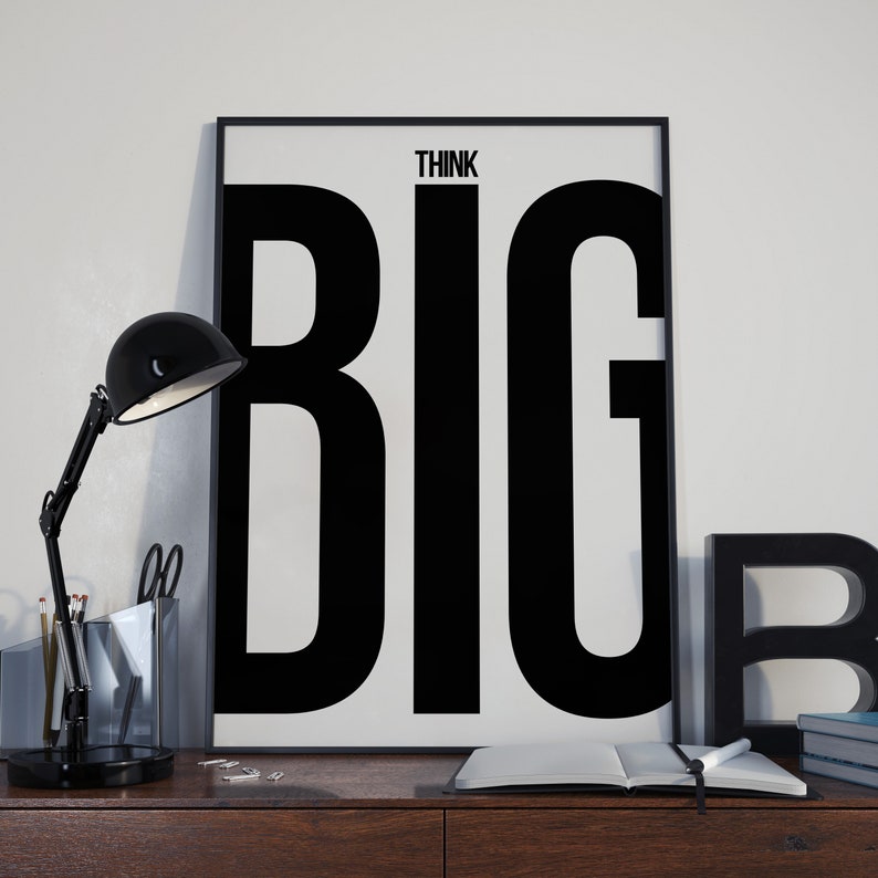 THINK BIG Poster. Printable Motivational Poster. Gift Idea - Etsy