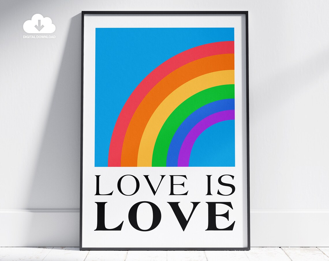 PRIDE Poster, Love is Love Poster, LGBTQ Poster, Pride Rainbow Poster ...