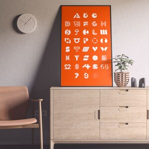 Typeface Poster. Logo Book Alphabet Art. Typography Wall Art. Graphic ...