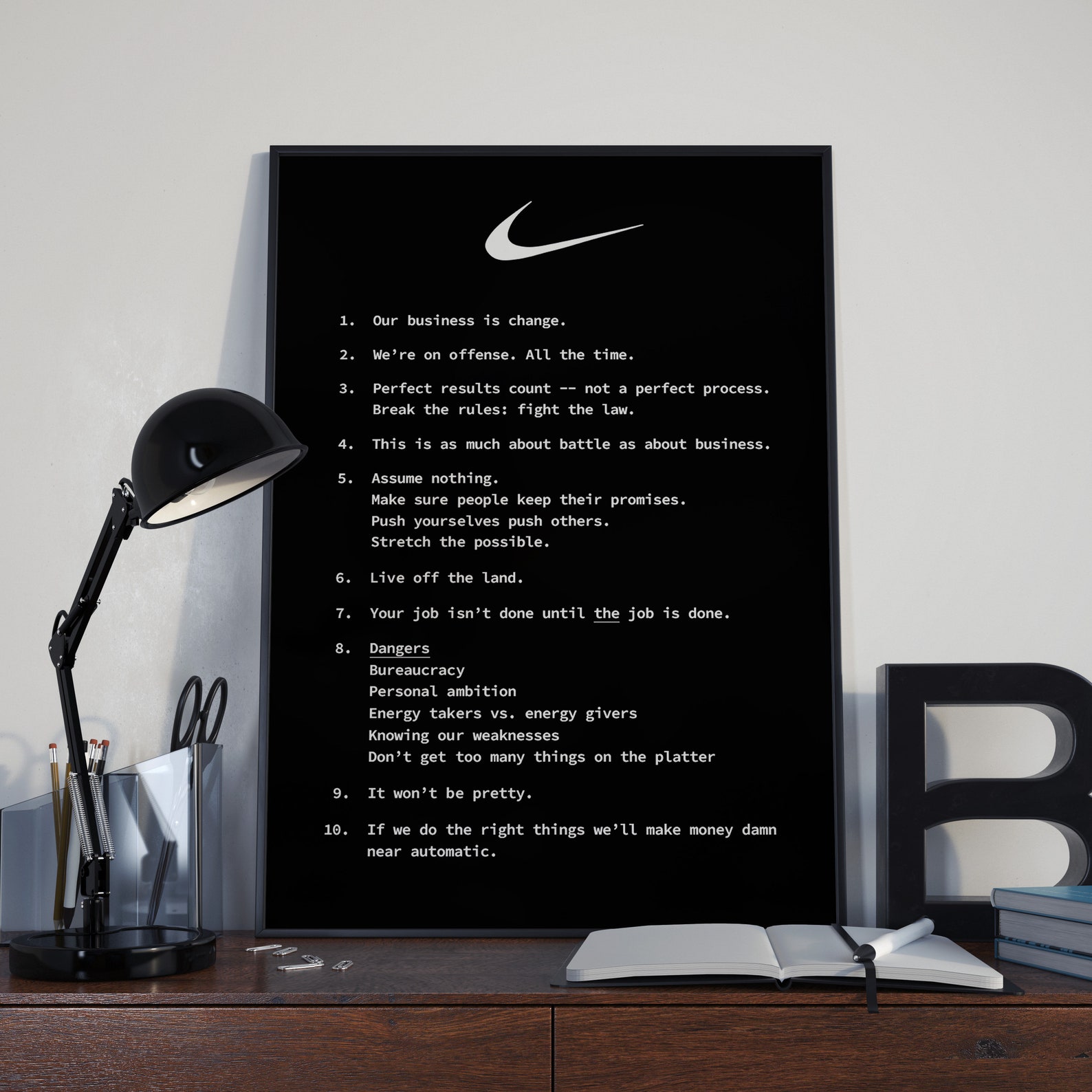 Principles of Nike Poster From the Movie Air. Phil Knight's Nike ...