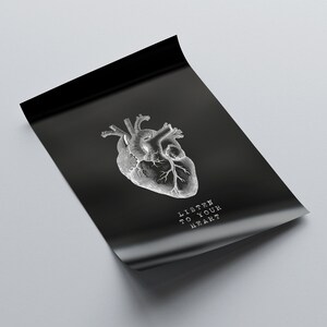 HEART POSTER. Listen to Your Heart Poster. Motivational Poster ...