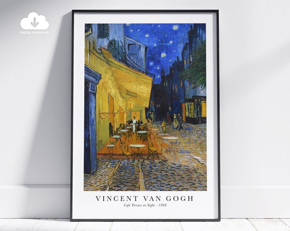 Café Terrace at Night Poster. Vincent Van Gogh Art Poster. Van - Etsy