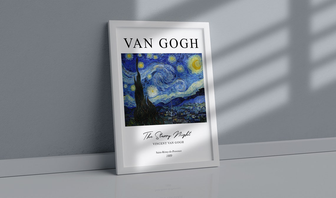 Vincent Van Gogh the Starry Night Redesigned Poster. Van Gogh - Etsy