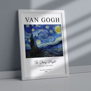 Vincent Van Gogh the Starry Night Redesigned Poster. Van Gogh Poster ...