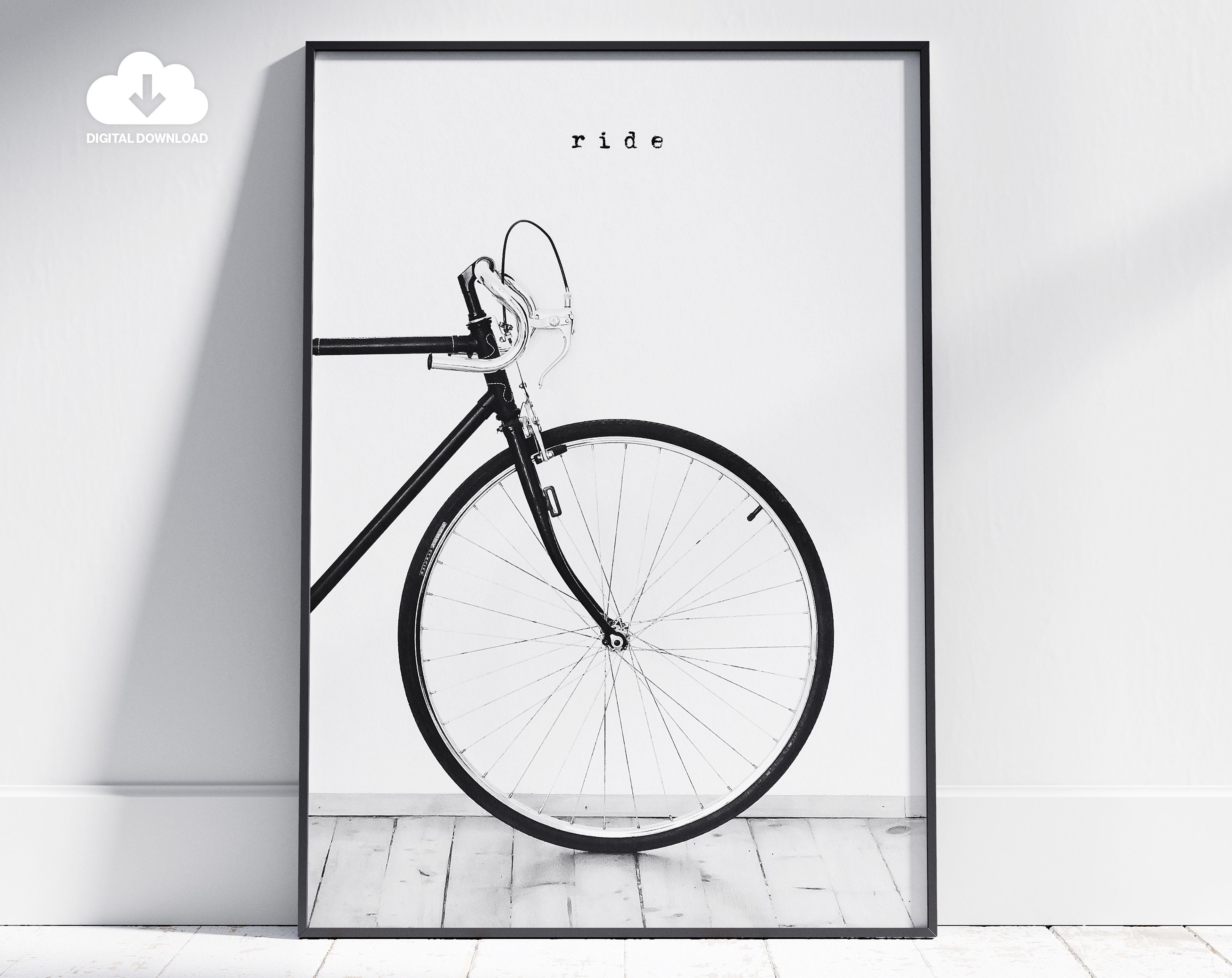 Ride Poster. Ride Printable Bicycle Cycling Poster. Ride a Bike Digital ...